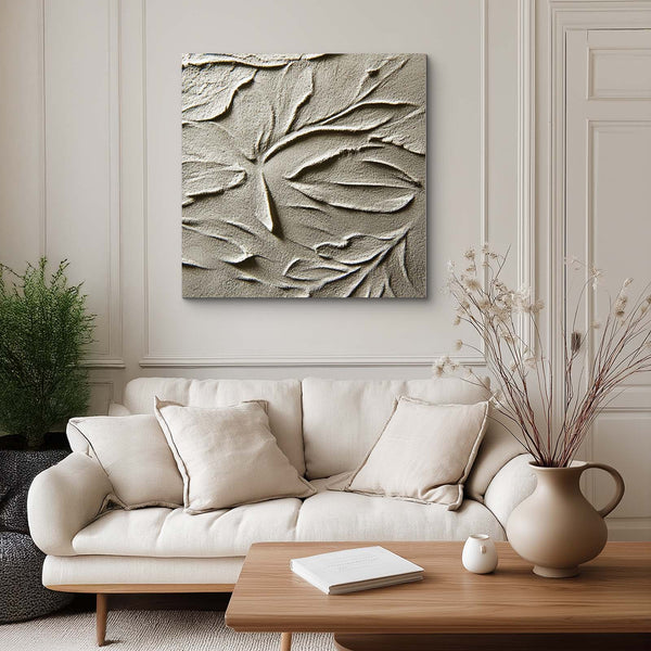 Textured Botanical Relief Art - Handmade Nature-Inspired Wall Art ...