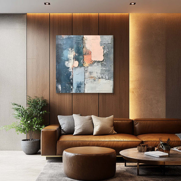 Pastel Blue Textured Abstract Art Painting – CRAFTICO