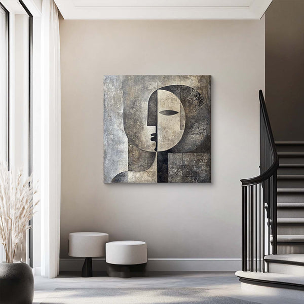 Modern Cubist Abstract Portrait Painting – CRAFTICO