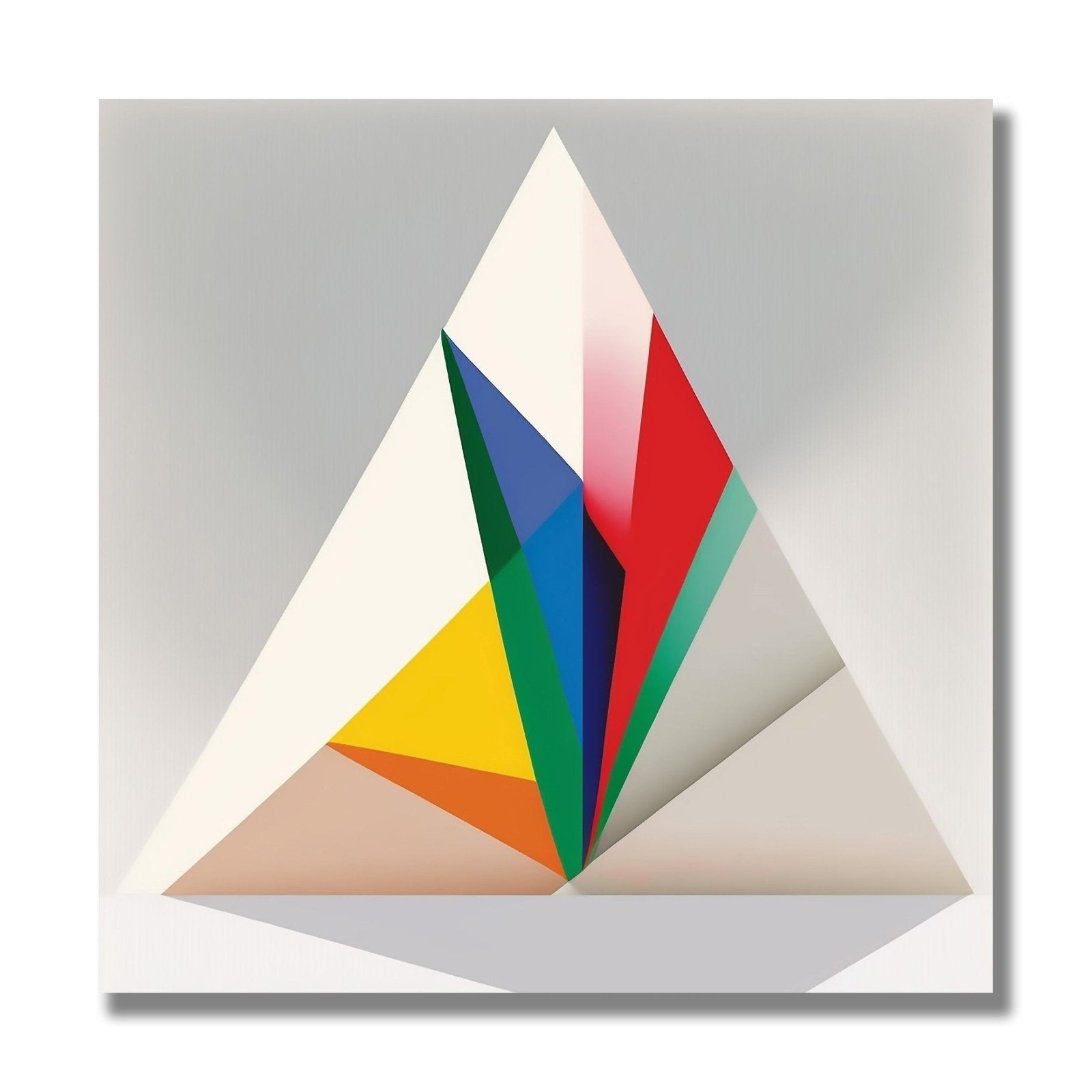 Abstract painting of Plain prism triangle with coloured light Rays