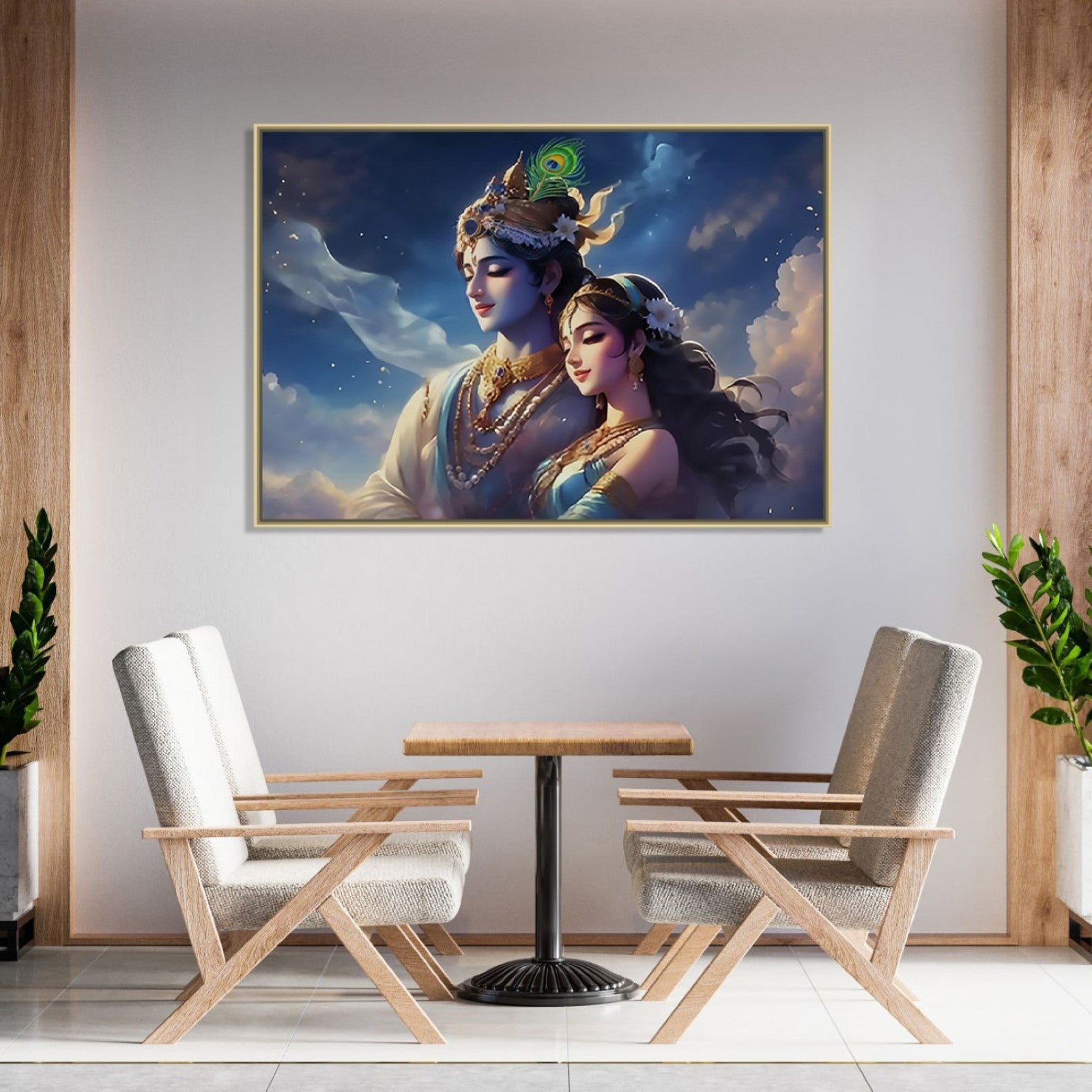 Radha Krishna Painting for Living Room | Radha krishna painting on canvas