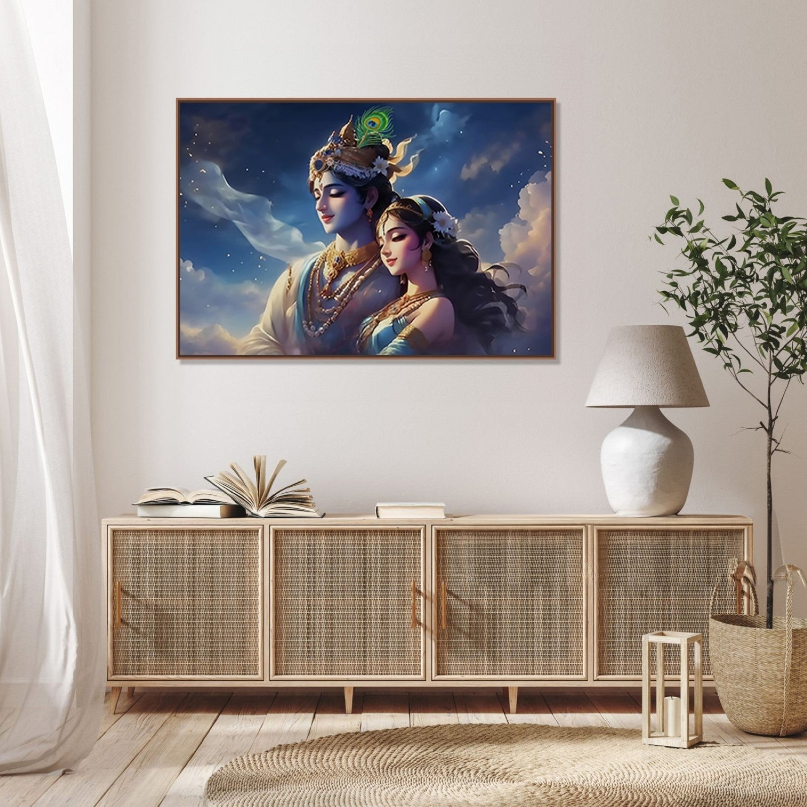 Radha Krishna Painting for Living Room | Radha krishna painting on canvas